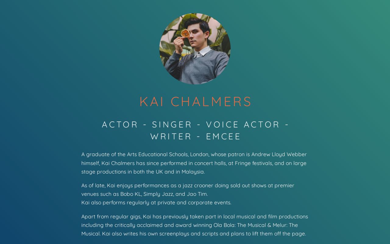 Kai Chalmers - Voice Actor
